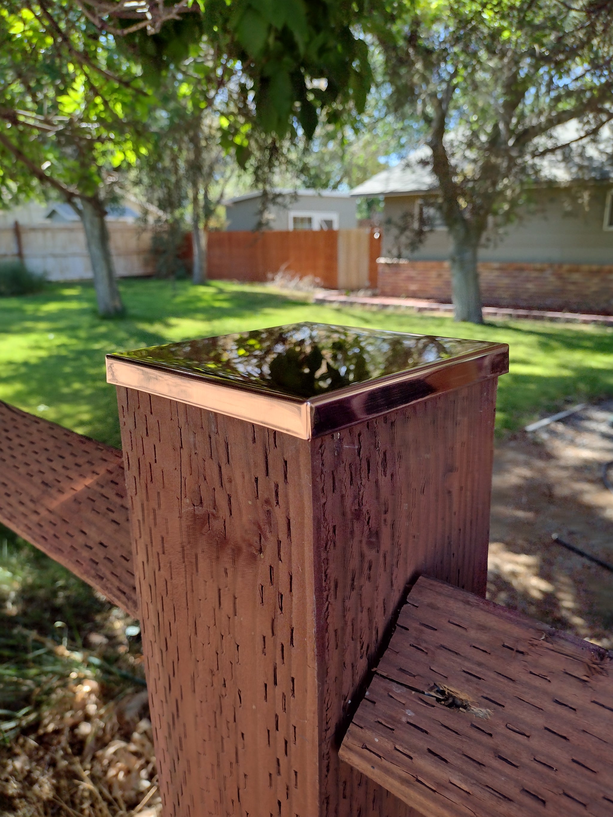 Custom Low Profile Copper Post Caps | Sheet Metal Caps